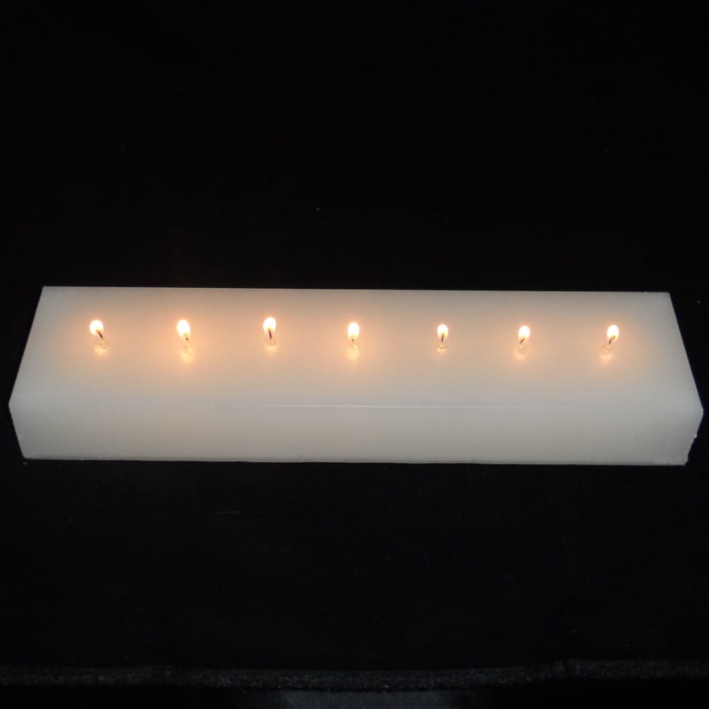 Multi Wick Block Candles -White-7 Wicks. Made in NZ - Golden Glow Candles