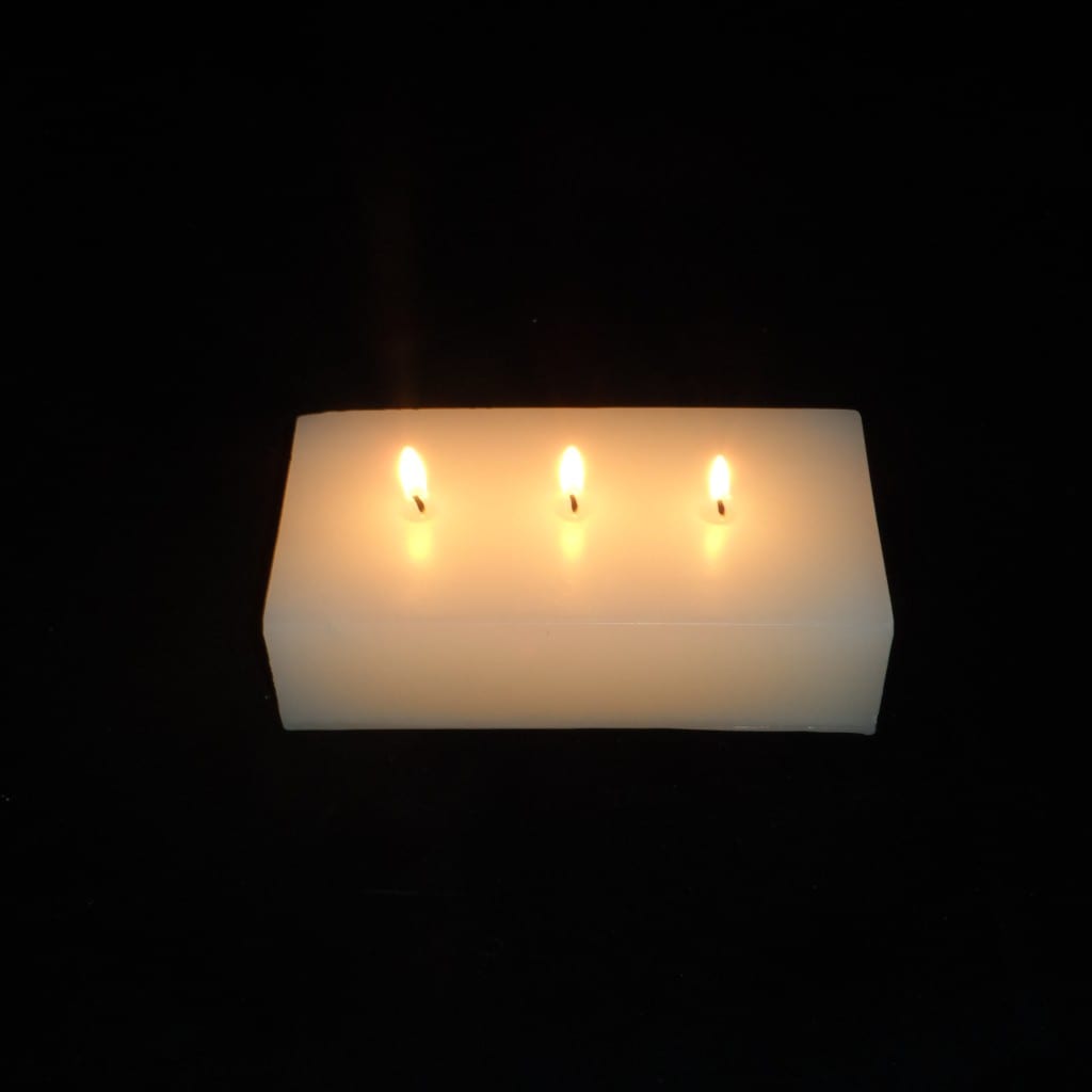 Multi Wick Block Candles -White-3 Wicks. Made in NZ - Golden Glow Candles
